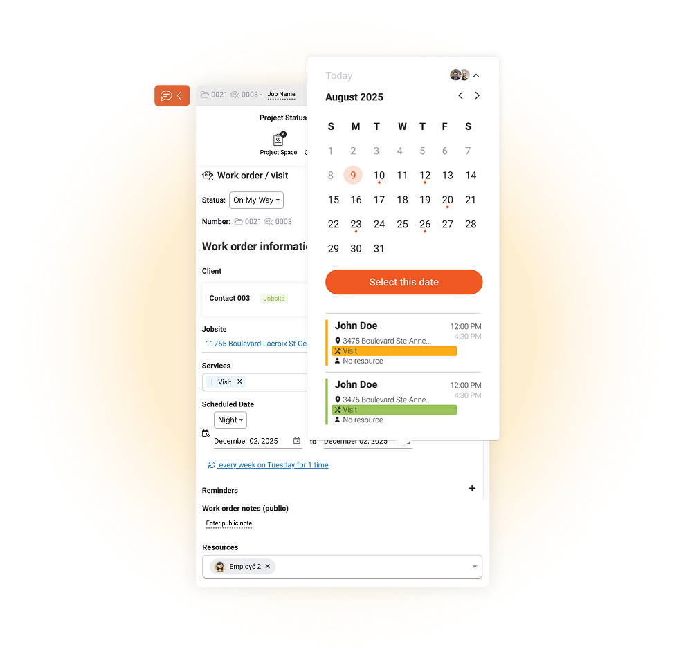 Field service scheduling software